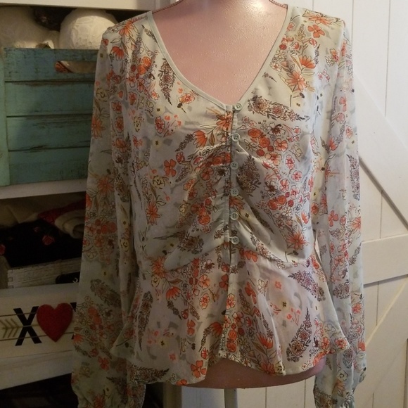 Xhilaration | Tops | Super Flowy Sheer Top In Floral Pattern | Poshmark